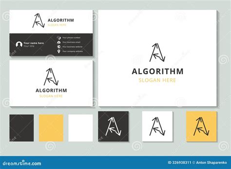 Algorithm Logo Concept Featuring Letter A With Intertwined Arrows Stock