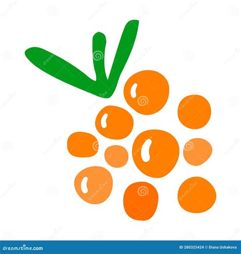 Cloudberry Vector Isolated Clipart In Doodle Style Hand Drawn Single Forest Berry Stock Vector