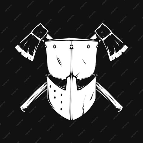 Mittelalterliche Axtmann Soldat Vektorillustration Premium Vektor