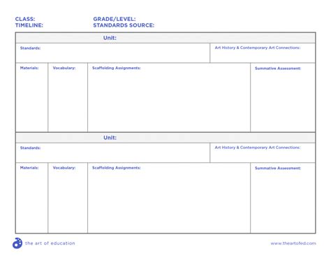 Blank Curriculum Map Template