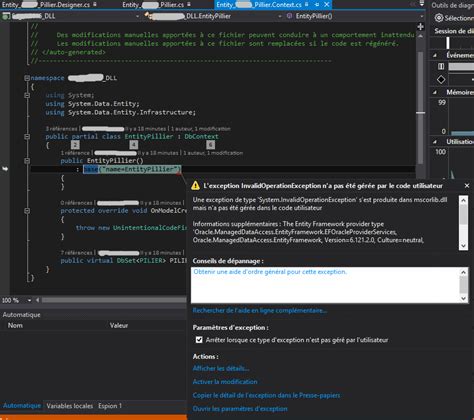ef6 avec mvc5 sur base de donnée oracle erreur la connection entre