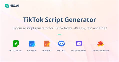AI TikTok Script Generator Make TikTok Scripts For Free HIX AI