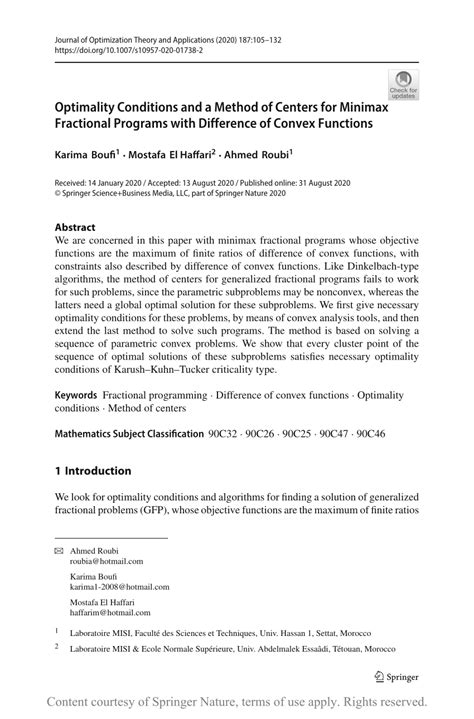 Optimality Conditions And A Method Of Centers For Minimax Fractional