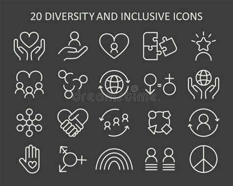 Inclusive Society Set A Collection Of Icons Representing Unity
