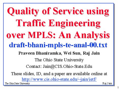 quality of service using traffic engineering over mpls an analysis
