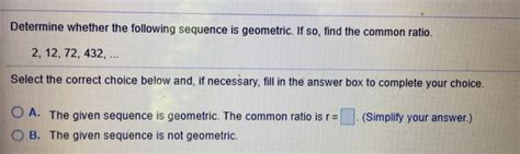 Solved Determine Whether The Following Sequence Is Chegg