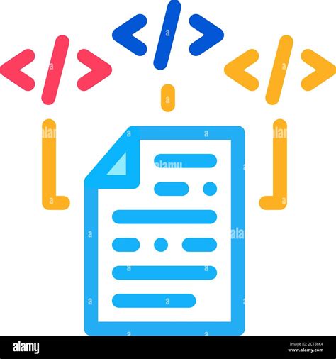 Programming Code File Icon Vector Outline Illustration Stock Vector Image Art Alamy