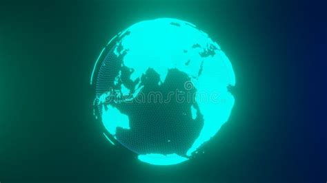 Spinning Planet Earth Technology Communication Concept 3d Render Stock Illustration