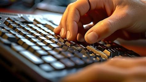 Premium Ai Image Typing On Computer Keyboard Generative Ai