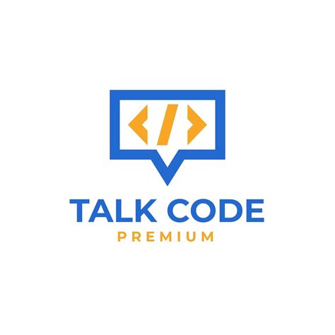 premium vector vector talk code logo design concept illustration idea