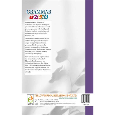grammar tweak class 6 yellow bird publications