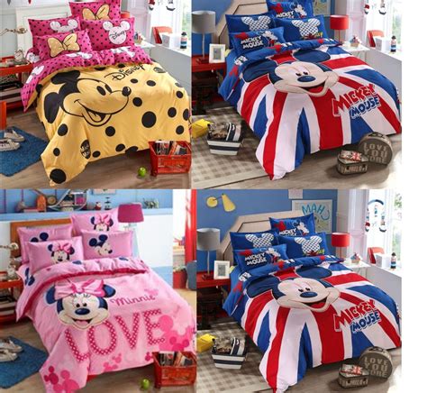Mickey And Minnie Mouse Bedroom Set Cartoon Minnie Duvet Cover Mickey