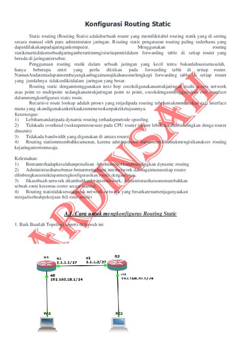 Doc Konfigurasi Routing Static Menggunakan 2 Router Di Gns Ardin Sah