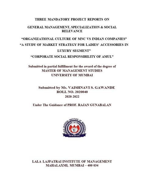 Final Hitesh Project Pdf Multinational Corporation Organizational Structure