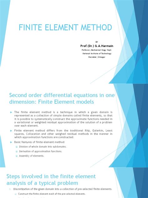 Finite Element Method Lecture 2 Pdf Finite Element Method Equations