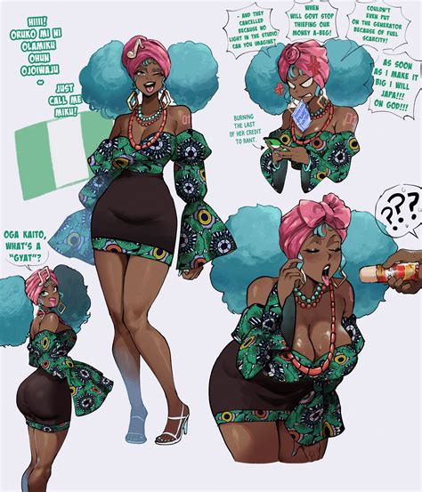 Nyantcha Hatsune Miku Nigerian Miku Worldwide Miku Vocaloid Highres Girl Other African