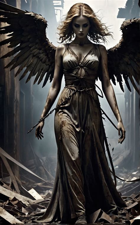 Scrap Art Style Still From A Horror Movie Featuring An Angel By