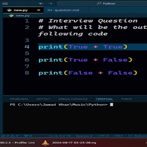 Jawad Khan On Linkedin Python Interview Question Boolean Arithmetic In Python Python For