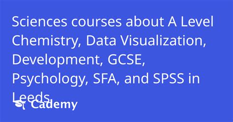 Sciences Courses About A Level Chemistry Data Visualization