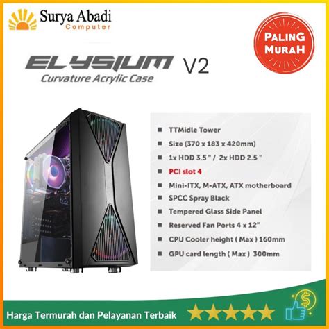 Jual Casing Infinity Elysium V Tempered Glass Casing Pc Gaming Rgb Shopee Indonesia