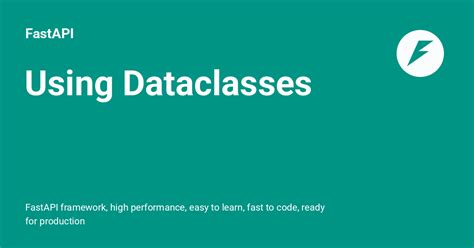 Using Dataclasses Fastapi