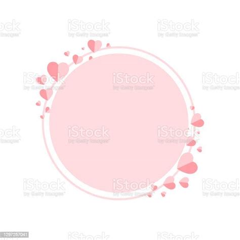 사랑의 날 발렌타인 데이 생일 파티 결혼 기념일 파티 빨간 분홍색 종이 하트는 아름다운 마음으로 장식 된 원을 둘러싸고 있습니다 만화 벡터 일러스트레이션 2월에 대한 스톡