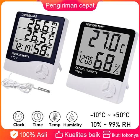 Jual Termometer Hygrometer Ruangan Digital Thermo Hygrometer Digital Jam Thermometerhtc1htc2