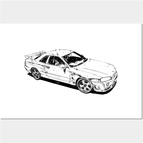 Atsuro Kawais Nissan Skyline Initial D Initial D Posters And