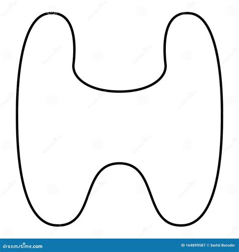 Thyroid Gland Goiter Human Organ Anatomy Of People Icon Outline Black Color Vector Illustration