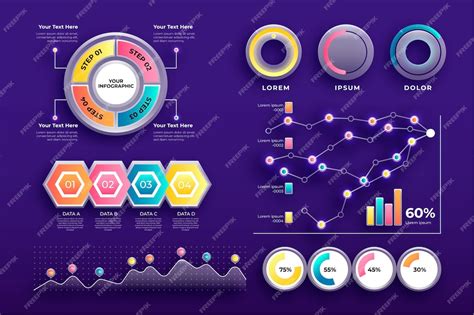 Gradient Data Visualization Design Premium Vector