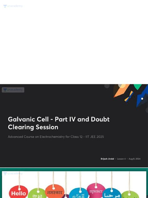 Galvanic Cell Part Iv And Doubt Clearing Session With Anno Pdf