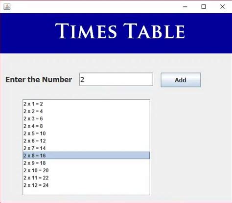 Times Table In Java Tutusfunny Times Table In Java Tutusfunny