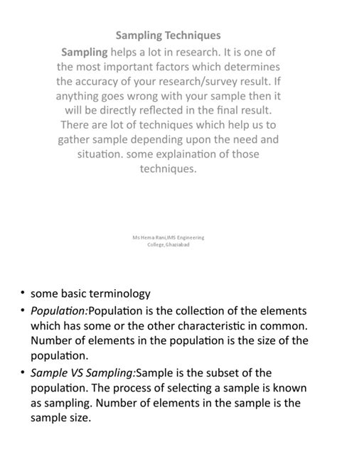 Presentation1 Sampling Theory Pdf Sampling Statistics Science