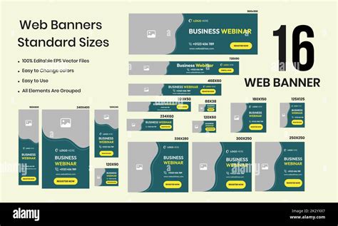 Webinar Abstract Banner Design Web Template Set Horizontal Header Web Banner Modern Gradient