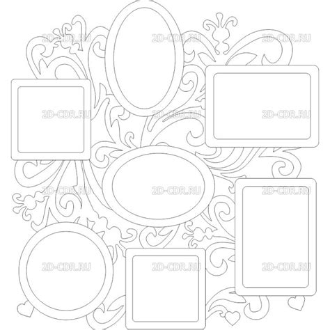 Вектор Основа 3 для лазерной резки Coreldraw Роспись стен в кухне Фоторамки своими руками