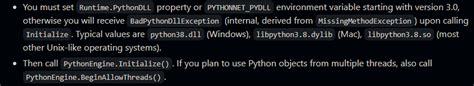 DllNotFoundException Help With Pythonnet C