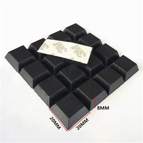 블랙 고무 피트 오디오 스피커 앰프 범퍼 패드 충격 흡수 발 패드 충격 방지 자체 접착 20x20x8mm 가구 액세서리