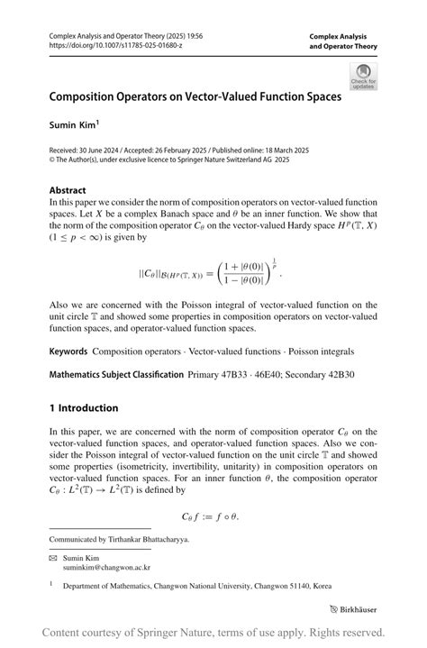 Composition Operators On Vector Valued Function Spaces