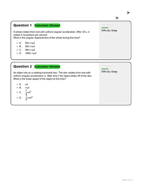 Rigid Body Dynamics Test Paper Pdf Torque Rotation