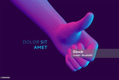 기호를 엄지 손가락으로 합니다 핸드 쇼 처럼 또는 좋은 성공과 좋은 서명 복셀 아트3d 벡터 일러스트레이션 엄지손가락을 위로에 대한 스톡 벡터 아트 및 기타 이미지 Istock