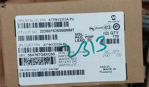 microchip atmel attiny2313a pu pic microcontroller packaging type 20