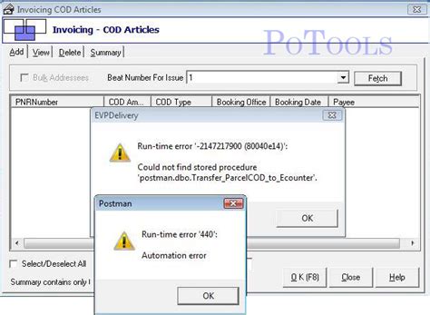 Postman Stored Procedure Issues And Solution