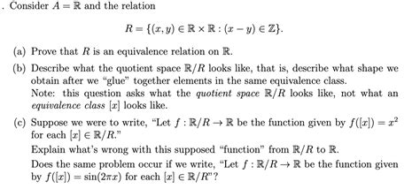 Solved Consider A R And The Relation R X Y E RR X Chegg