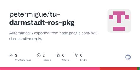 Github Petermigue Tu Darmstadt Ros Pkg Automatically Exported From Code Google P Tu