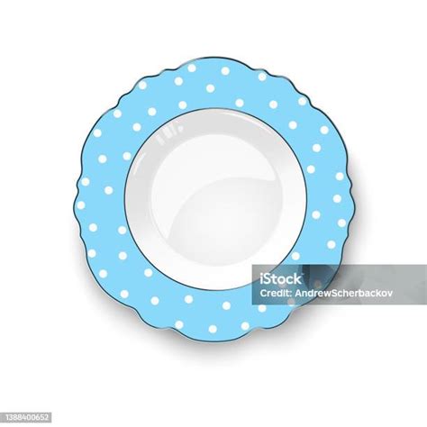 흰색 배경에 격리 된 그림 가장자리와 물방울 무늬가있는 밝은 파란색 색상 플레이트 0명에 대한 스톡 벡터 아트 및 기타 이미지 0명 가장자리 검은색 Istock