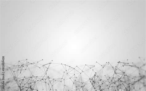 3d Abstract Polygonal White Background With Low Poly Connecting Dots And Lines Connection