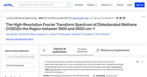 Citation Report The High Resolution Fourier Transform Spectrum Of