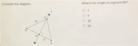 Solved Consider The Diagram What Is The Length Of Segment Geometry