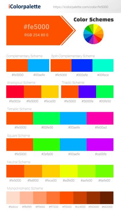 Pantone Orange 021 C Color Hex Color Code Fe5000 Information Hsl Rgb Pantone