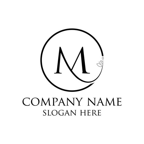 Initial M Letter Black Color With White Background And White Color Logo